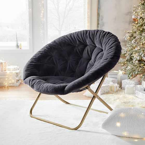 Recycled Blend Faux-Fur Periscope Hang-A-Round Chair | Pottery Barn Teen