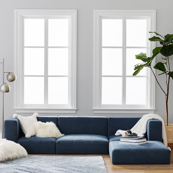 Build Your Own - Cushy Wrangler® Denim Sectional | Pottery Barn Teen