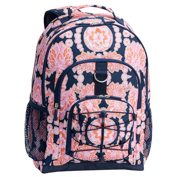 Navy & Coral Ceramic Tile Teen Backpack | Pottery Barn Teen