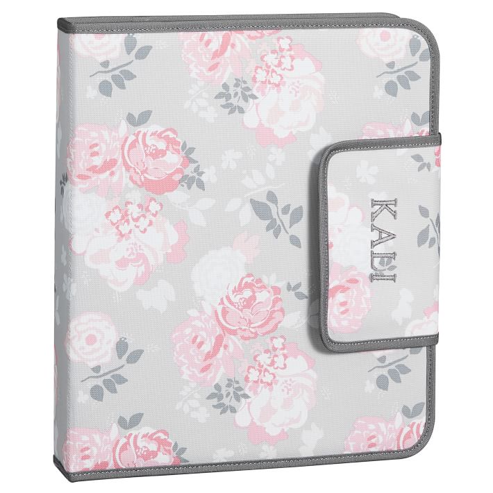 Gray Garden Party Floral Binder For School | Pottery Barn Teen