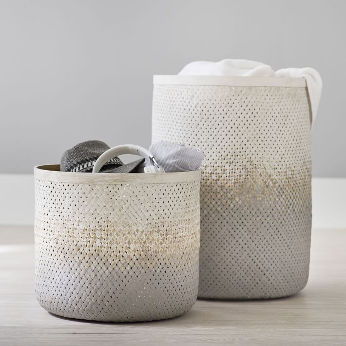 Gray Ombre Woven Hamper | Pottery Barn Teen