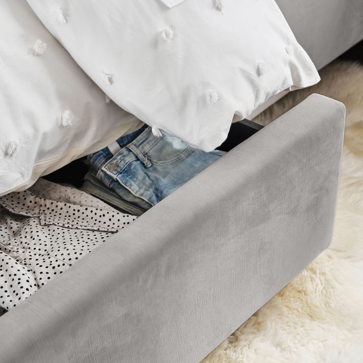 Avalon Channel Stitch Upholstered 4-Drawer Storage Bed | Pottery Barn Teen