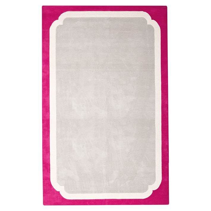 Color Pop Pink Border Rug | Pottery Barn Teen