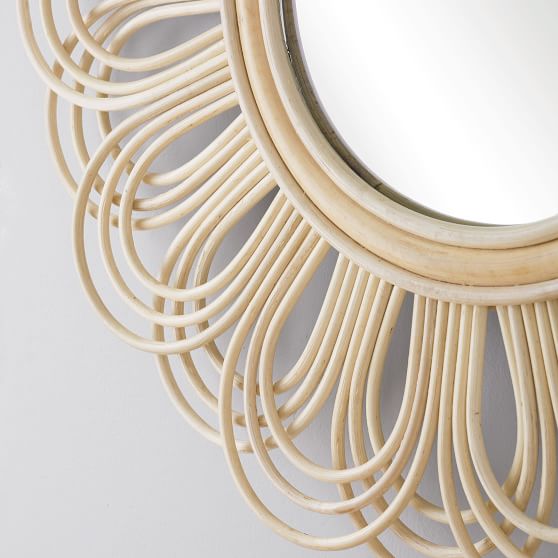 Rattan Flower-Shaped Mirror | Pottery Barn Teen