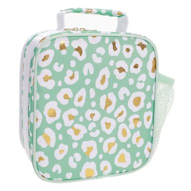 Gear-Up Aqua Gold Metallic Leopard Lunch Box | Pottery Barn Teen