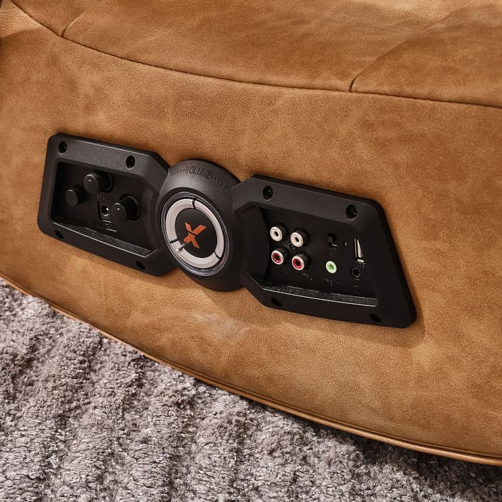 Faux Leather Caramel Got Game Chair | Pottery Barn Teen