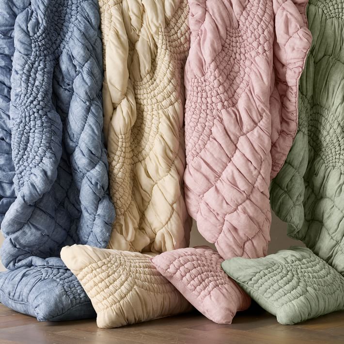Cream Puff Microfiber Quilt - Sage | Pottery Barn Teen