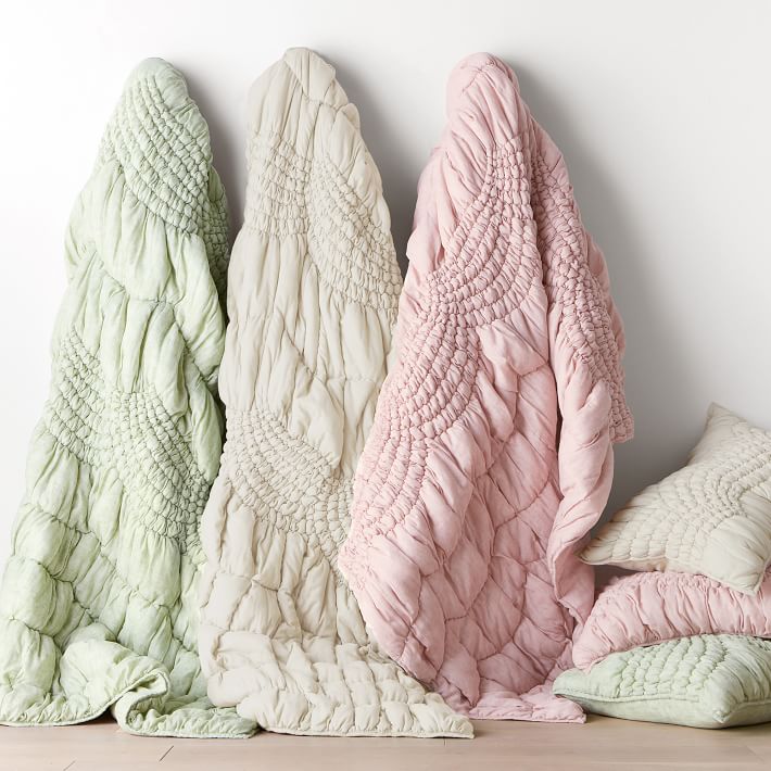 Cream Puff Microfiber Quilt - Sage | Pottery Barn Teen