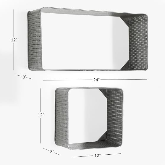 Textured Metal Cubes & Rectangular Shelf, Set Of 3 | Pottery Barn Teen