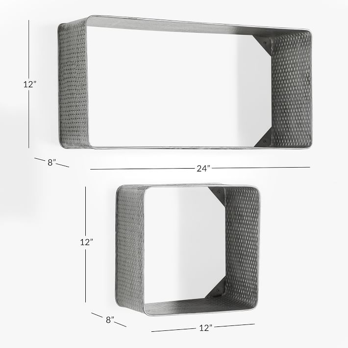 Textured Metal Cubes & Rectangular Shelf, Set Of 3 | Pottery Barn Teen