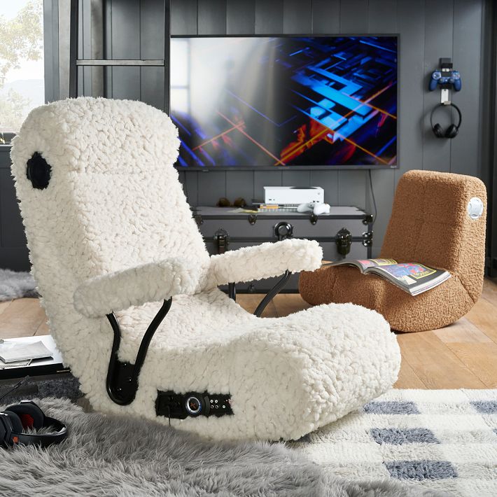 Jumbo Sherpa Natural Got Game Chair | Pottery Barn Teen