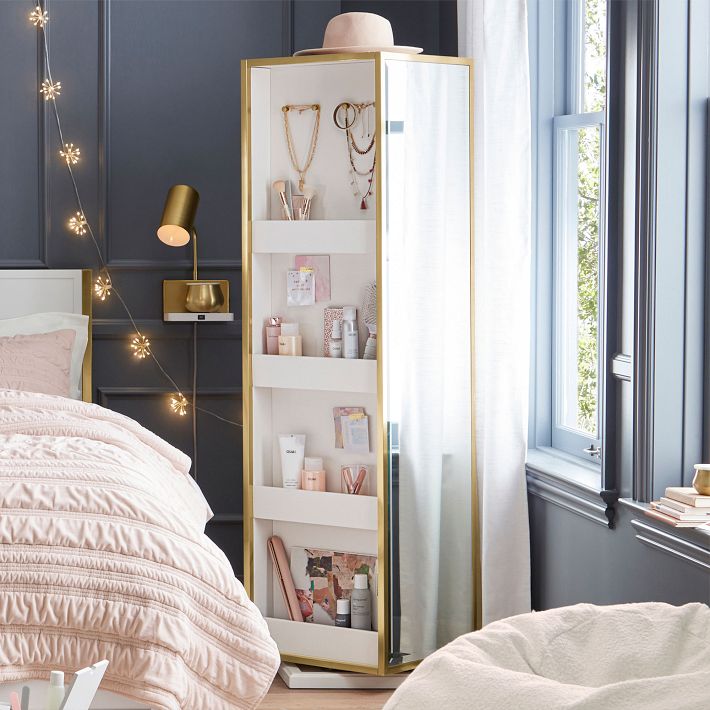 Blaire 18" Rotating Storage Mirror | Pottery Barn Teen