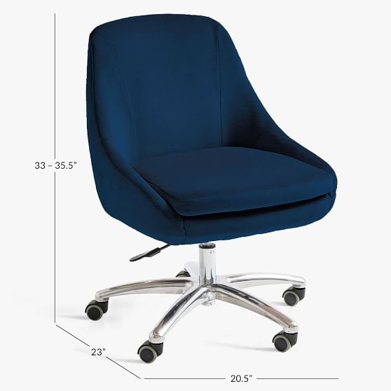 Open Box: Performance Everyday Velvet Mathis Swivel Desk Chair - Navy ...