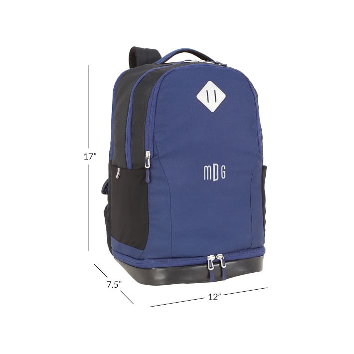 Black/Navy Solid Athletic Recycled Backpack | Pottery Barn Teen