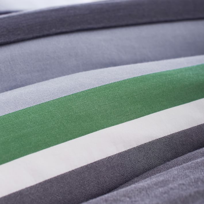 Chambray Colorblock Organic Duvet Cover | Pottery Barn Teen