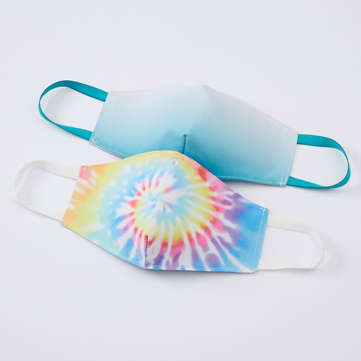 Rainbow Tie-Dye Face Masks, Set of 2 | Pottery Barn Teen