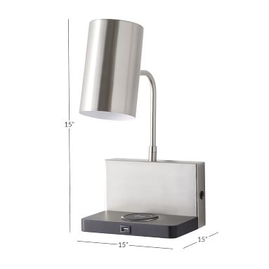 Sconce With Wireless Charging Ledge And USB | Pottery Barn Teen