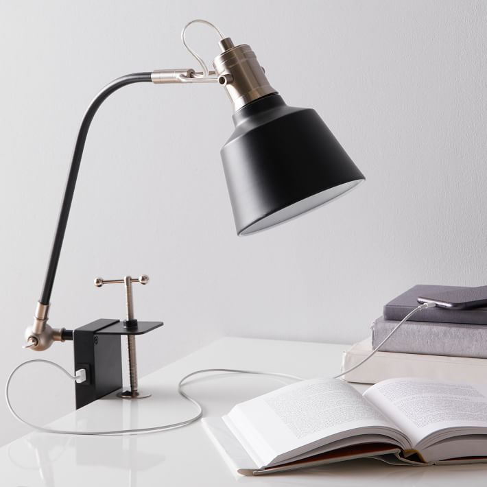 Taylor Clamp On Task Lamp with USB | Pottery Barn Teen