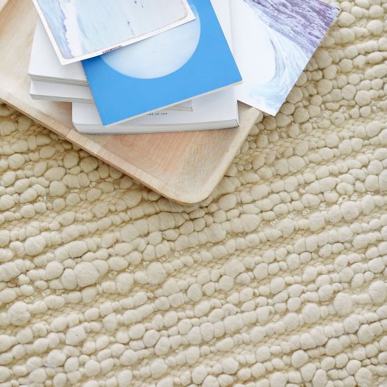 Undyed Wool Textured Loop Rug | Pottery Barn Teen