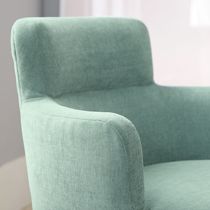 Distressed Velvet Aqua Lex Modern Lounge Chair | Pottery Barn Teen