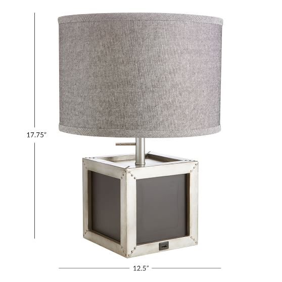 Galvanized Magnetic Table Lamp with USB | Pottery Barn Teen