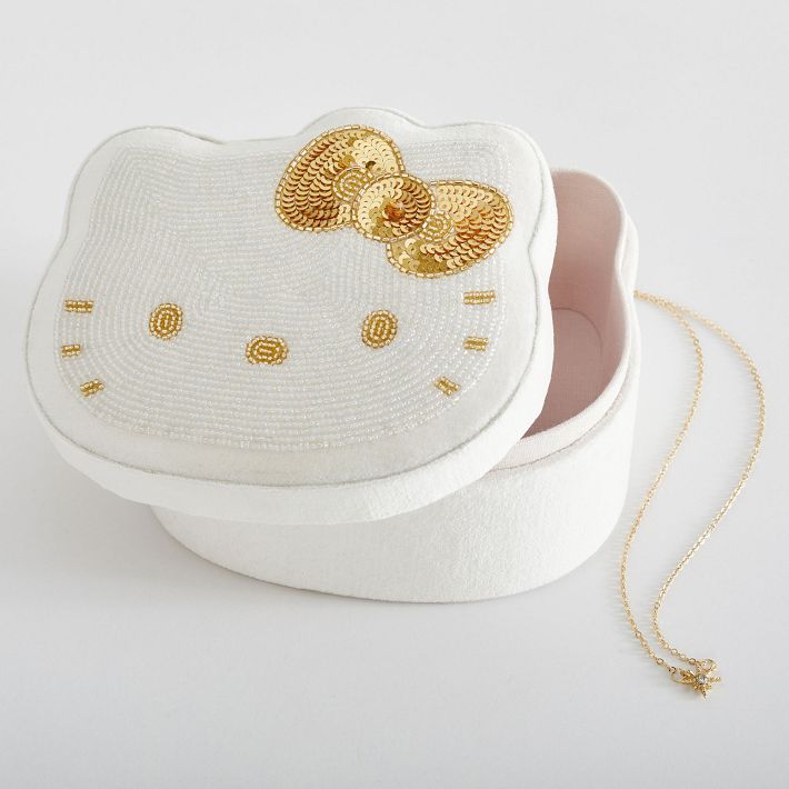 Hello Kitty® Beaded Velvet Jewelry Box | Pottery Barn Teen