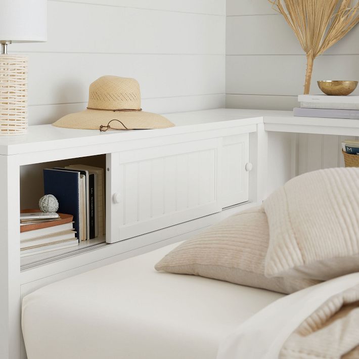 Beadboard Corner Storage Lounge Bed | Pottery Barn Teen