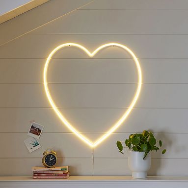Heart Neon Wall Light | Pottery Barn Teen