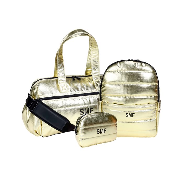 Gold Metallic Puffer Duffle Bag Set | Pottery Barn Teen
