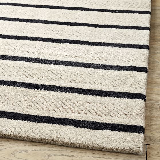 Textured Stripe Wool Rug - Natural | Pottery Barn Teen