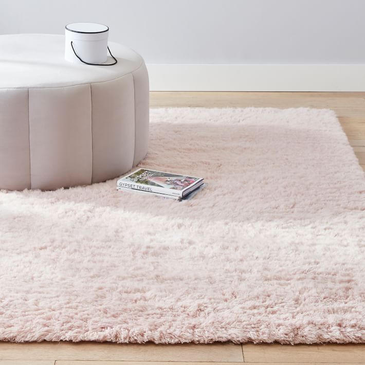 Ultra Plush Shag Wool Rug - Blush | Pottery Barn Teen