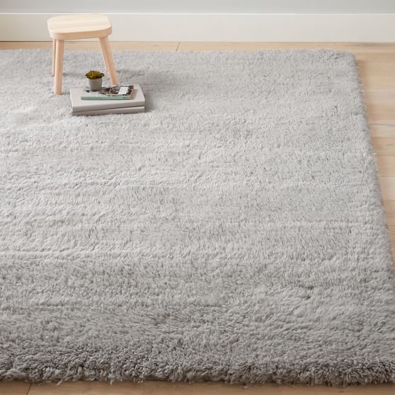 Ultra Plush Shag Wool Rug - Light Gray | Pottery Barn Teen