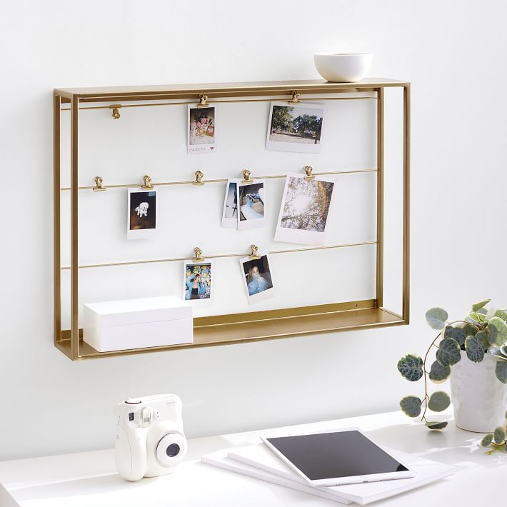 Metal Ledge With Photo Holder | Pottery Barn Teen