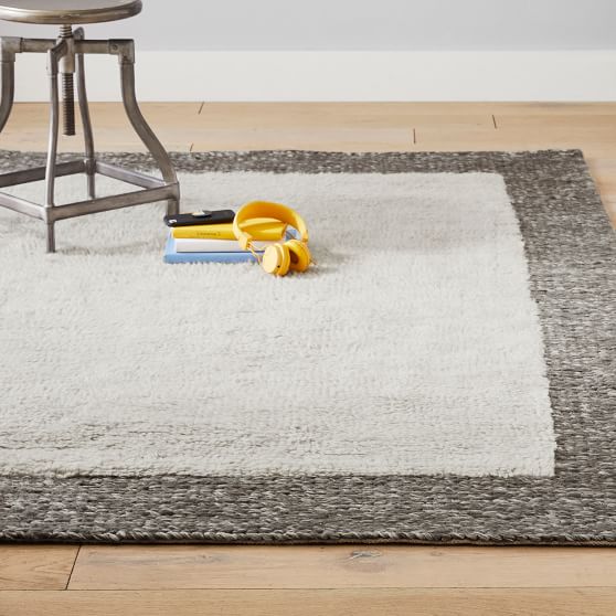 River Border Rug - Light Gray | Pottery Barn Teen