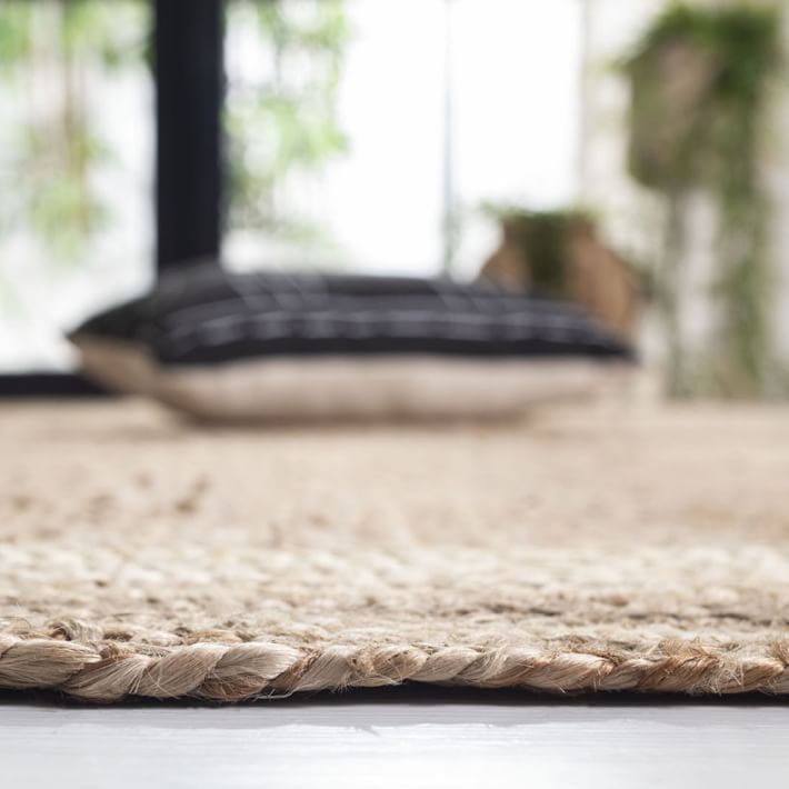 Ivory/Natural Border Jute Rug | Pottery Barn Teen