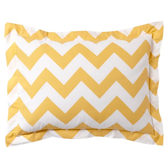 Yellow Chevron Teen Duvet Cover + Sham | Pottery Barn Teen