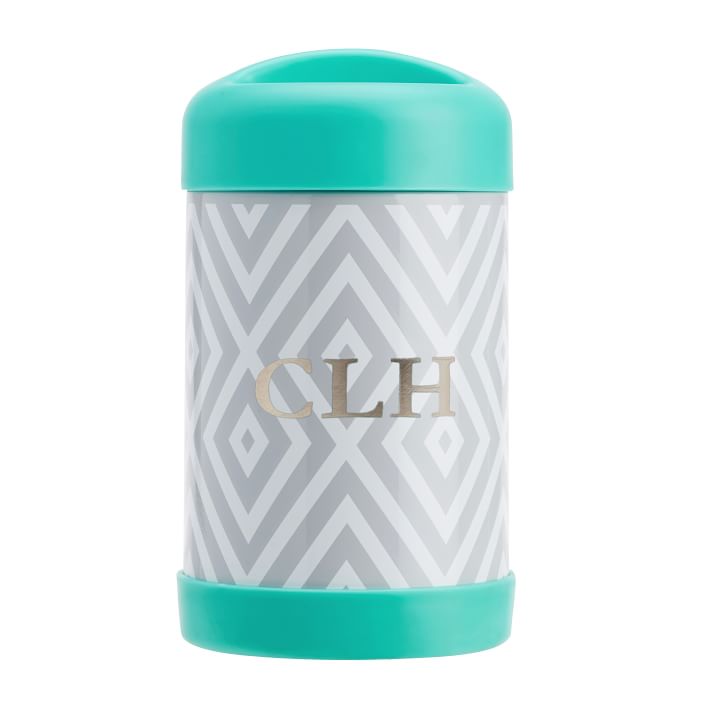 Gray Preppy Diamond 16 oz Thermos | Pottery Barn Teen