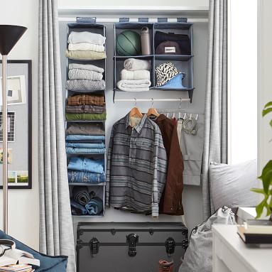 Recycled Double Bar Hanging Closet Organizer | Pottery Barn Teen