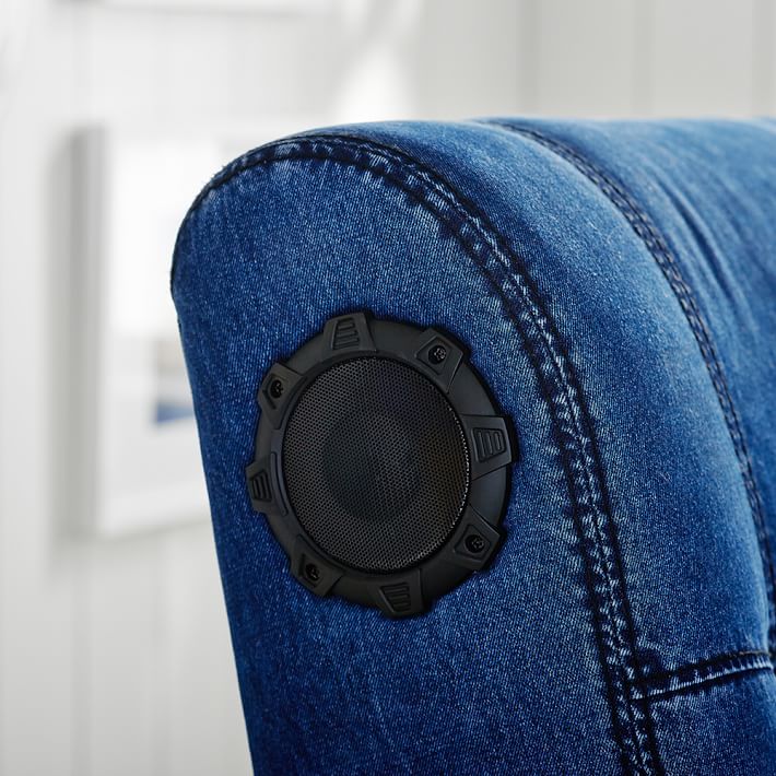 Denim Kick Back Recliner Speaker Gaming Chair | Pottery Barn Teen