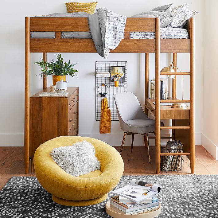 west elm x pbt Basket Slub Dark Horseradish Groovy Swivel Chair ...