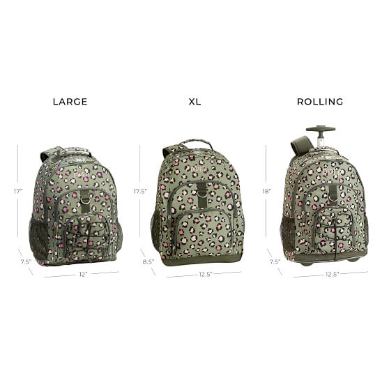 Olive Leopard Rolling Backpack For Teens | Pottery Barn Teen