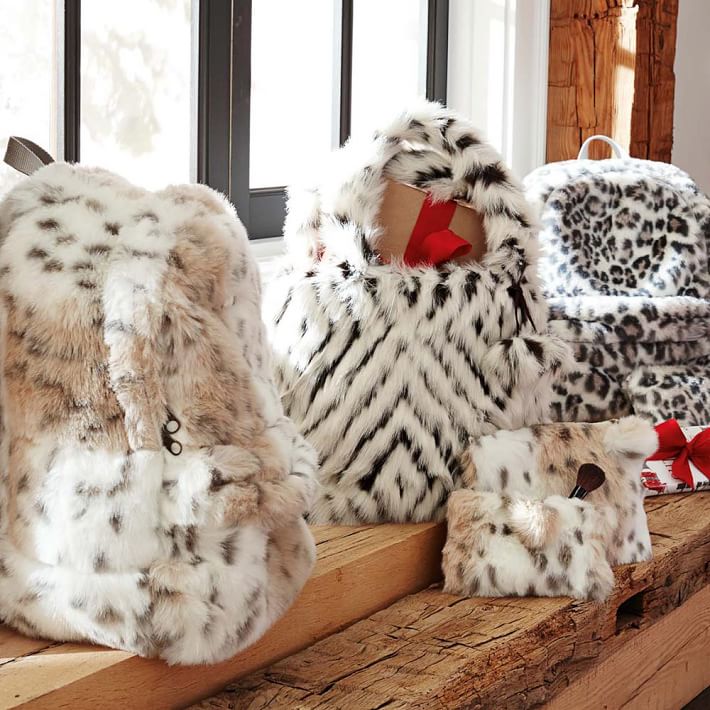 Faux Fur Snow Leopard Teen Backpack | Pottery Barn Teen