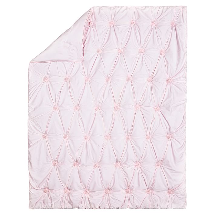 Blush Ruched Rosette Teen Quilt + Sham | Pottery Barn Teen