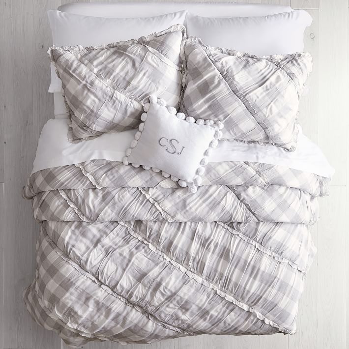Gingham Ruffle Girls Quilt | Sale | Pottery Barn Teen