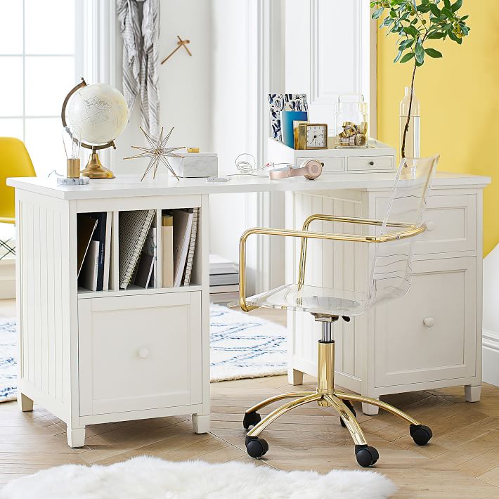 Beadboard 59.5" Smart Storage Desk | Pottery Barn Teen