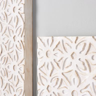 Wood Carved Triptych Art | Wall Decor | Pottery Barn Teen