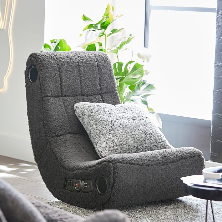 Sherpa Charcoal Modern Media Gaming Chair | Pottery Barn Teen