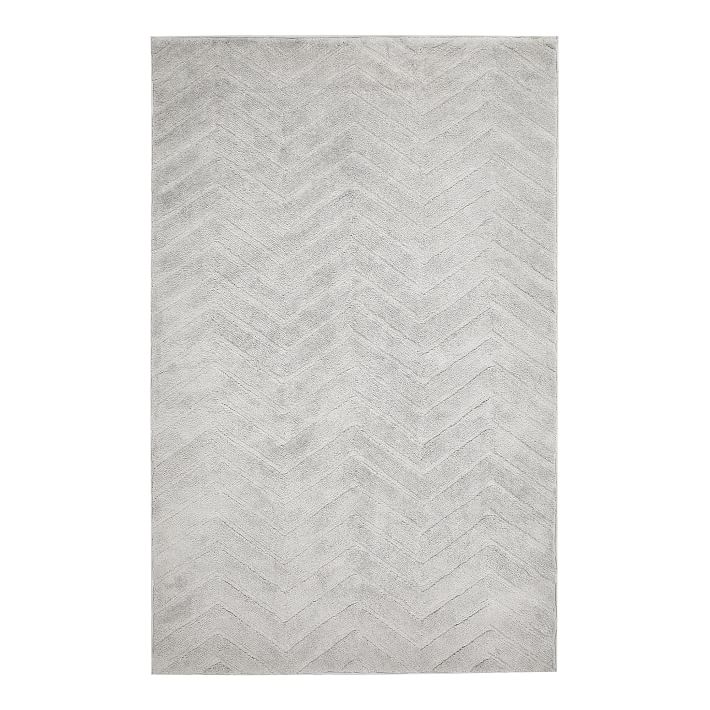 Gray Chevron Plush Performance Rug | Teen Rug | Pottery Barn Teen