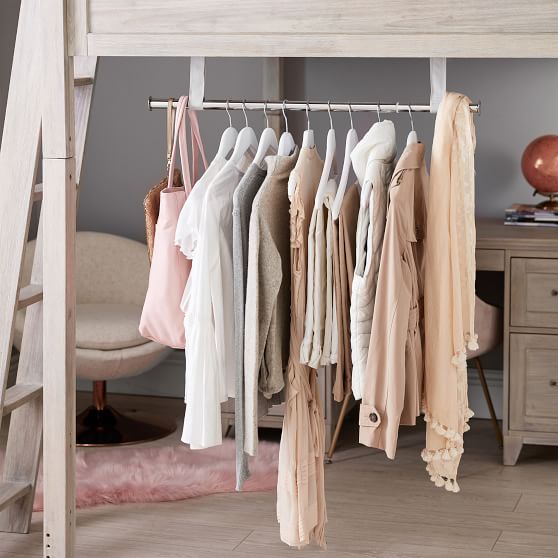 Under Bunk Clothing Bar | Dorm Closet Organizer | Pottery Barn Teen