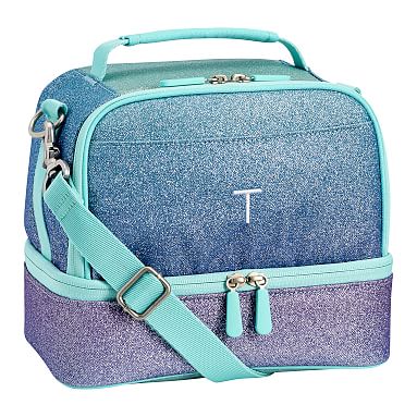 Purple & Pool Ombre Glitter Compartment Lunch Box | Pottery Barn Teen